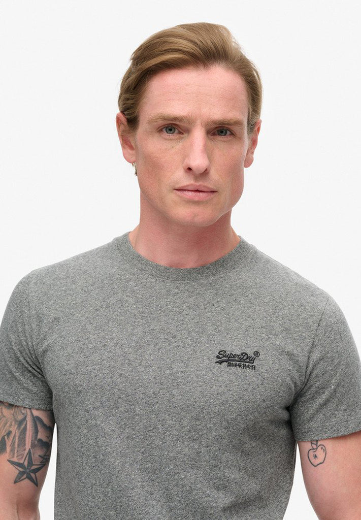 Superdry Organic Cotton Essential Logo T-Shirt - Volcano Black Grit ...