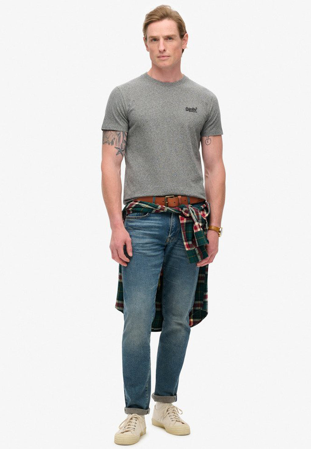 Superdry Organic Cotton Essential Logo T-Shirt - Volcano Black Grit ...